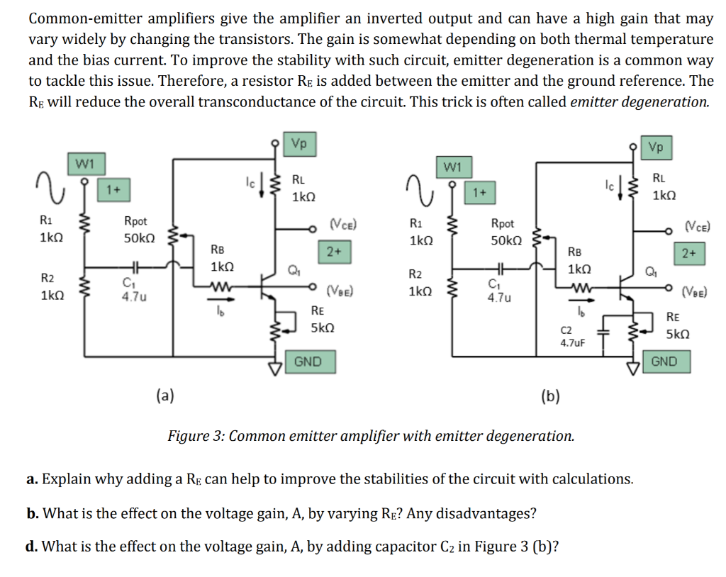 Solved Common-emitter amplifiers give the amplifier an | Chegg.com