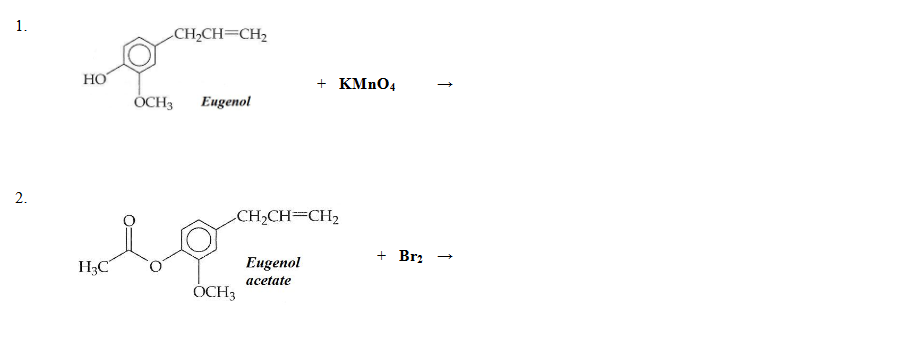 Solved CH2CH CH2 HO + KMn04- OCH3 Eugenol 2 CH2CH CH2 | Chegg.com