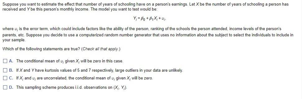 Solved Suppose you want to estimate the effect that number | Chegg.com
