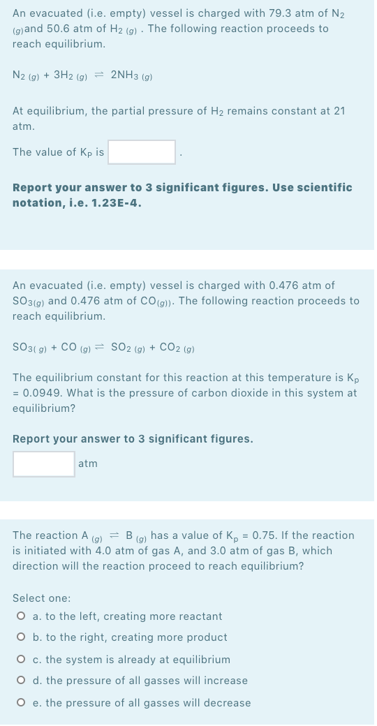 Solved An evacuated (i.e. empty) vessel is charged with 79.3 | Chegg.com