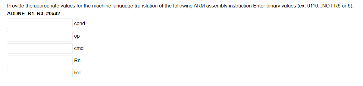 Solved Provide the appropriate values for the machine | Chegg.com