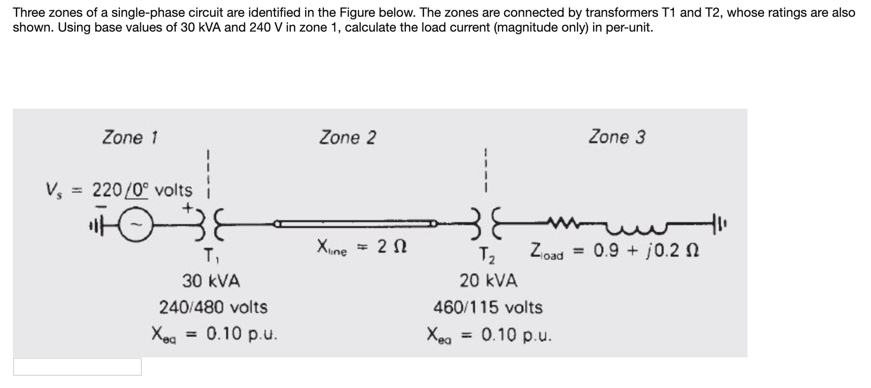 Solved Three zones of a single-phase circuit are identified | Chegg.com