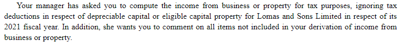 Solved The unaudited income statement for Lomas & Sons | Chegg.com