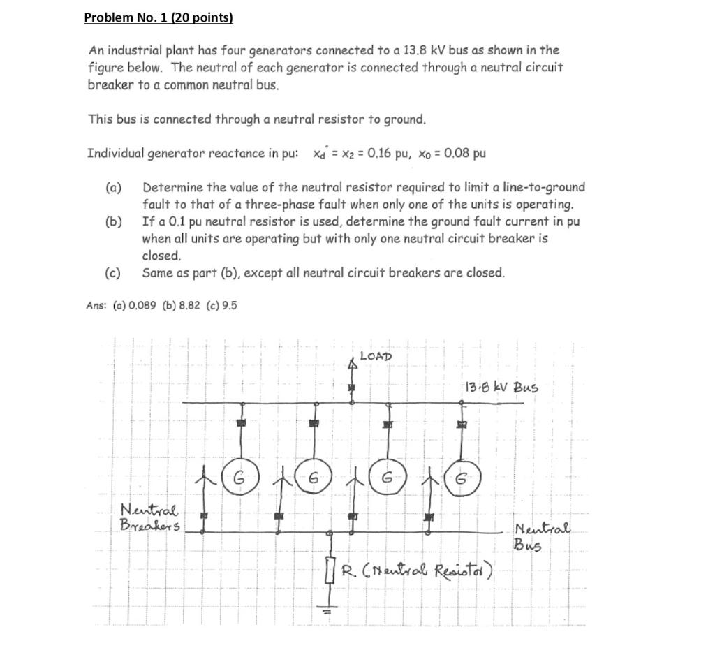 An industrial plant has four generators connected to | Chegg.com