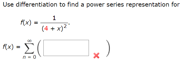 Solved Use differentiation to find a power series | Chegg.com