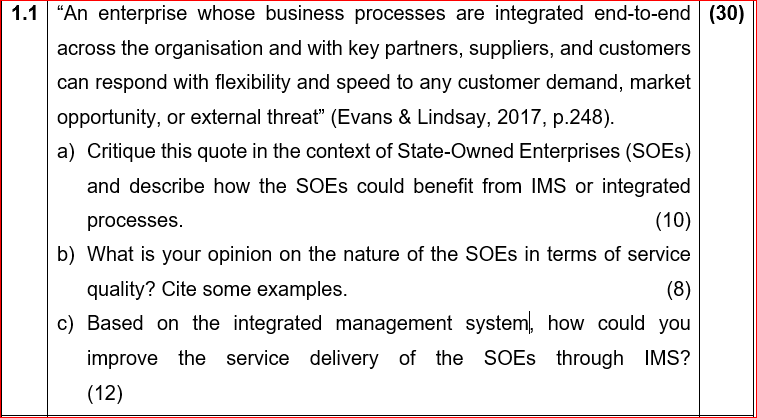 Solved South Africa State-Owned Enterprises (SOE) Report | Chegg.com