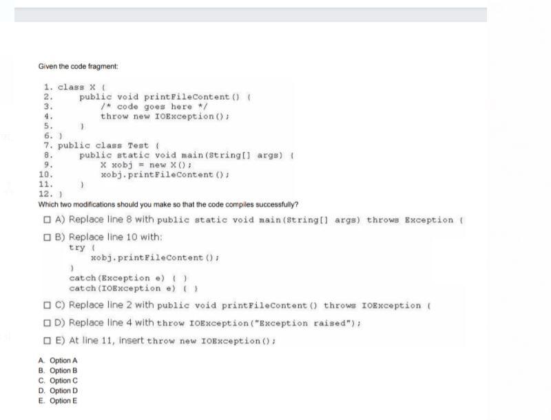 Solved 2. 3. 4. 8. Given the code fragment 1. class X1 | Chegg.com