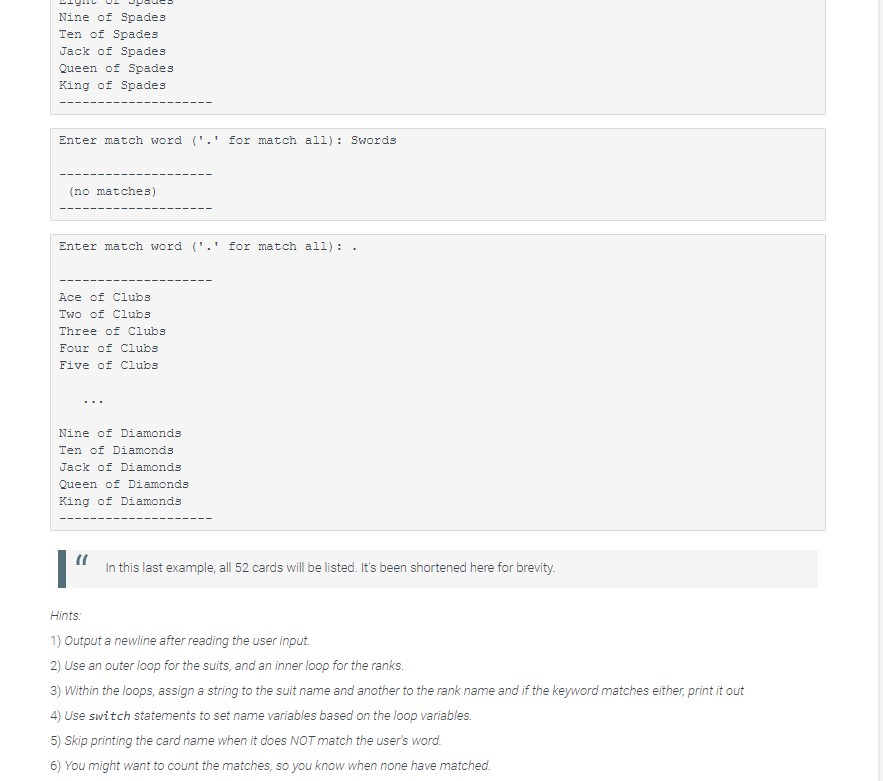 4.13 Assignment Part 1: Deck of Cards In this lab you | Chegg.com