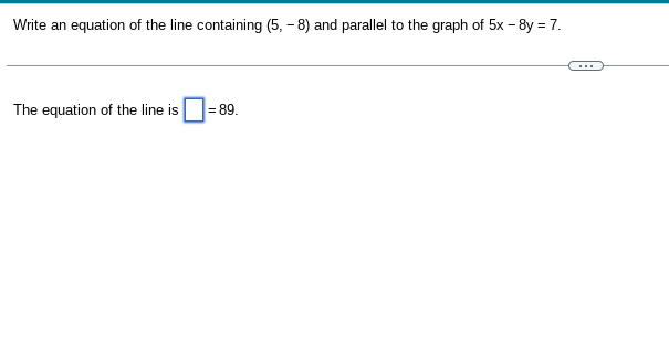 Solved Write an equation of the line containing (5,−8) and | Chegg.com