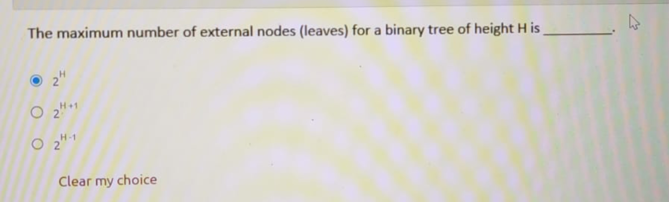 Solved The maximum number of external nodes (leaves) ﻿for a | Chegg.com