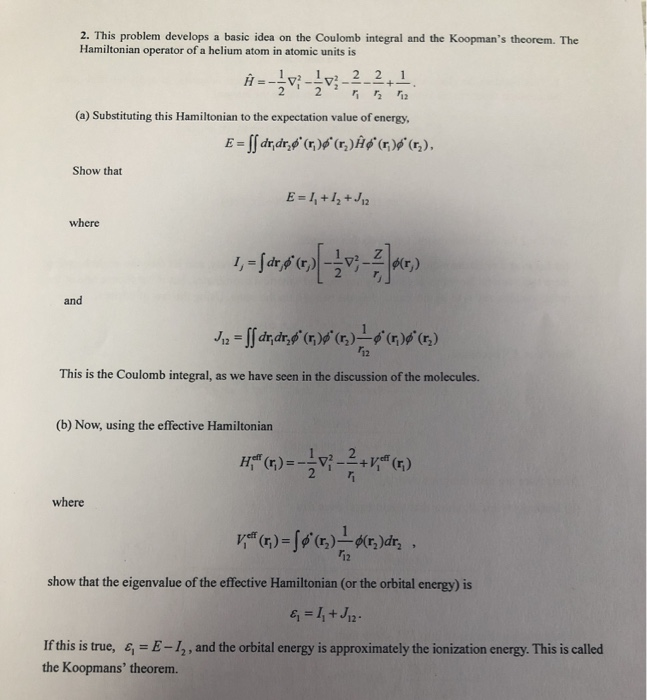 Solved 2. This problem develops a basic idea on the Coulomb | Chegg.com