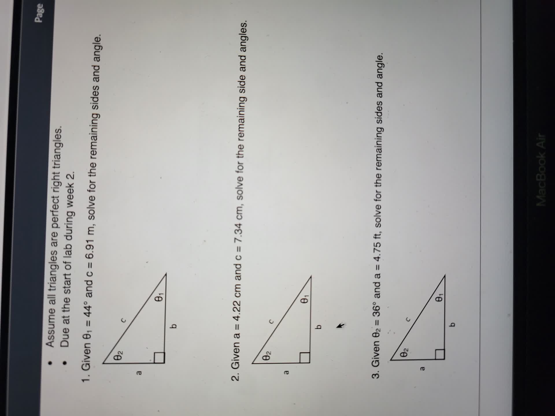 Solved - Assume all triangles are perfect right triangles. - | Chegg.com
