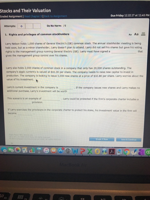 Solved Stocks and Their Valuation Graded Assignment| Read | Chegg.com