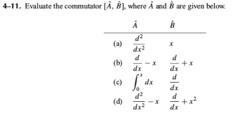 Solved 4-11. Evaluate the commutator [A, B], where A and B | Chegg.com