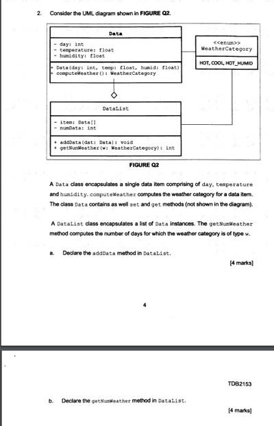 2. Consider the UML. diagram shown in FIGURE Q2. | Chegg.com