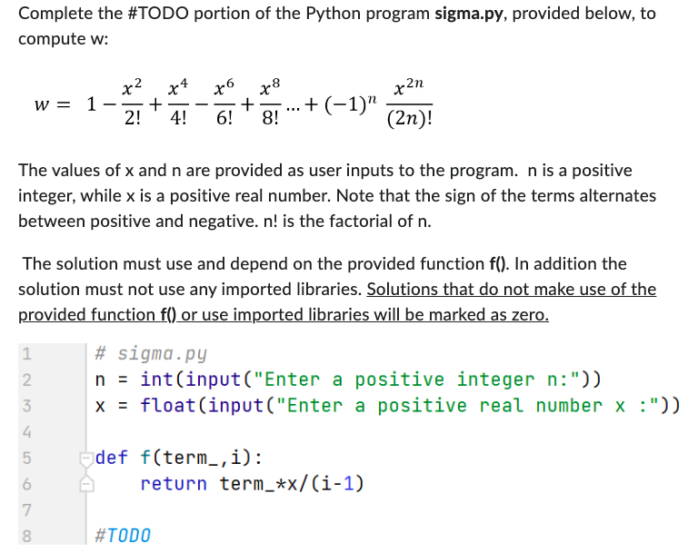 Solved Please ensure the above code is exactly used in the | Chegg.com