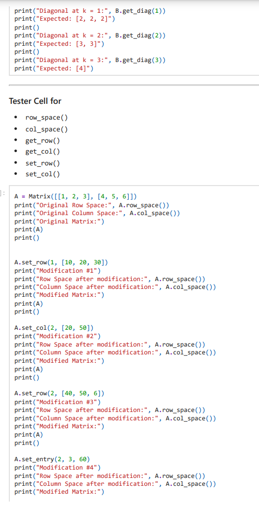 Solved Objectives: 1. Define a matrix data structure with | Chegg.com