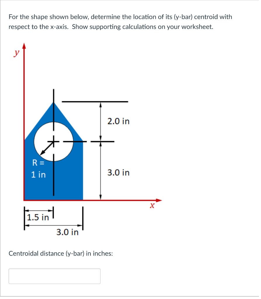 Solved For the shape shown below, determine the location of | Chegg.com