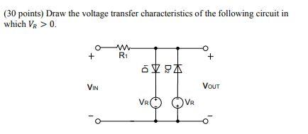Solved (30 points) Draw the voltage transfer characteristics | Chegg.com