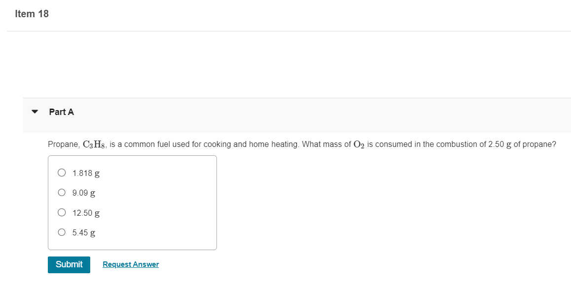 Solved Propane, \\( \\mathrm{C}_{3} \\mathrm{H}_{8} \\), is | Chegg.com