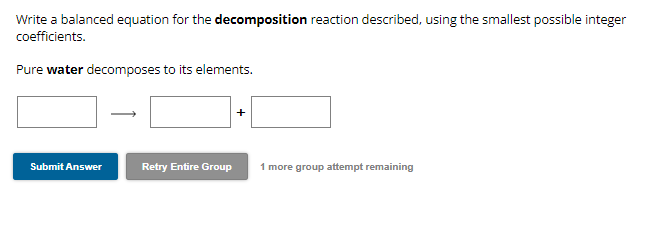 Solved Write a balanced equation for the decomposition | Chegg.com