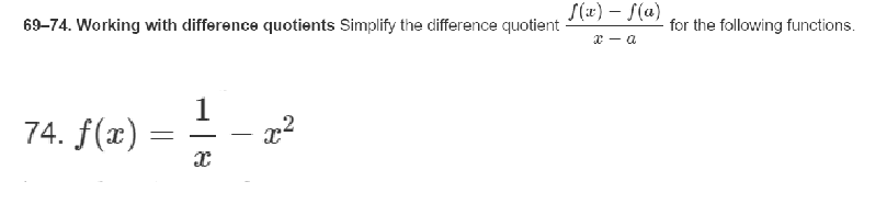Solved 69-74. Working with difference quotients Simplify the | Chegg.com
