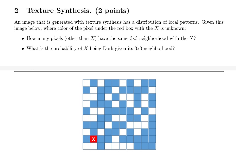 Solved 2 Texture Synthesis. (2 points) An image that is | Chegg.com