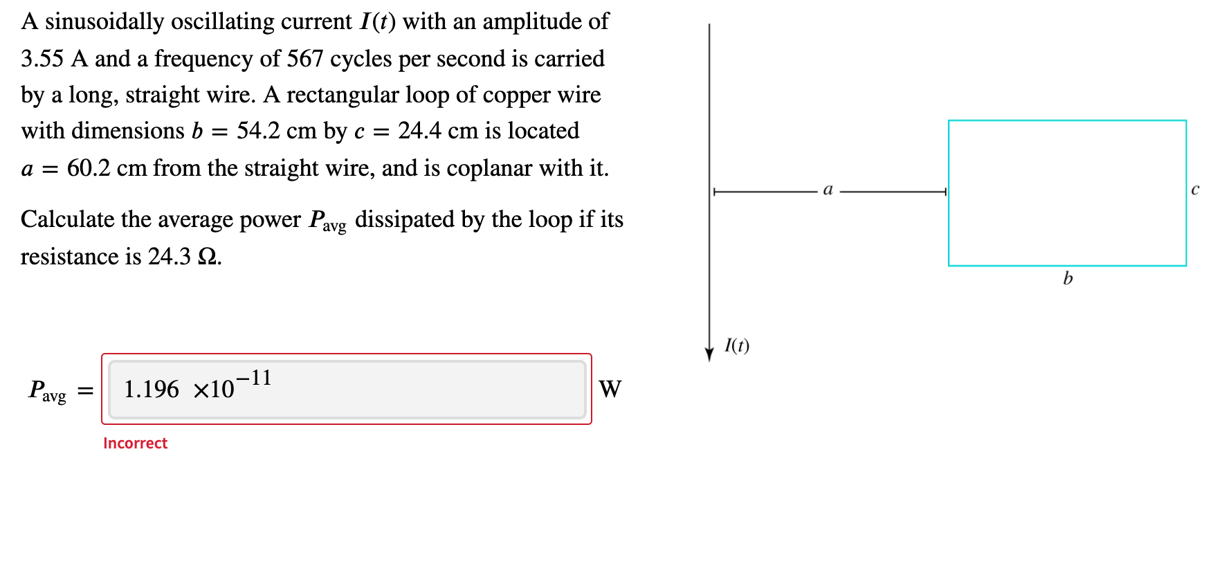 Solved A sinusoidally oscillating current I(t) with an | Chegg.com