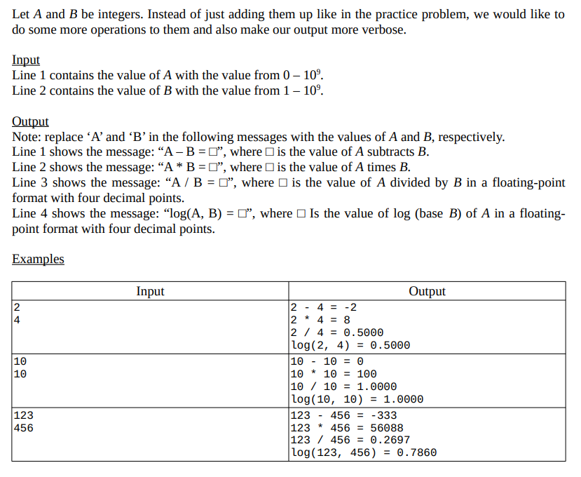 Solved Let A and B be integers. Instead of just adding them | Chegg.com