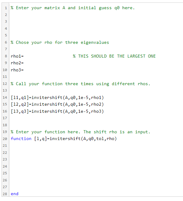 Solved Use the Matlab format I provided for coding, Do not | Chegg.com