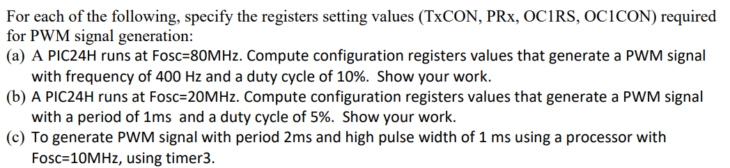 Solved For each of the following, specify the registers | Chegg.com