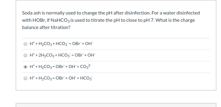 Solved Soda ash is normally used to change the pH after | Chegg.com