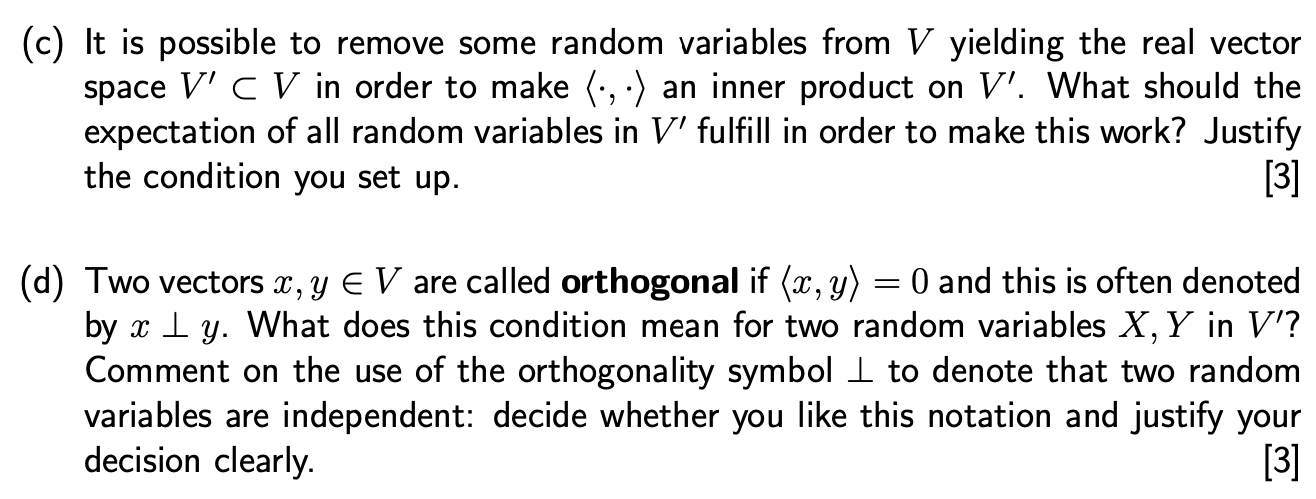 Solved In linear algebra, given a real vector space V, a map | Chegg.com