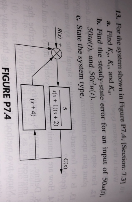 Solved 13. For the system shown in Figure P7.4, ISection: | Chegg.com