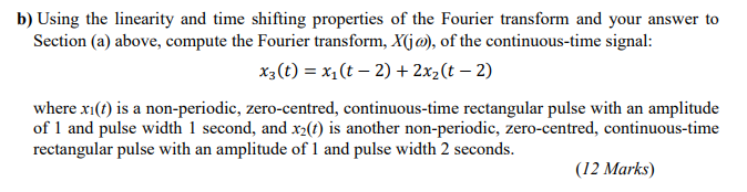 Solved Using the continuous-time Fourier transform equation | Chegg.com