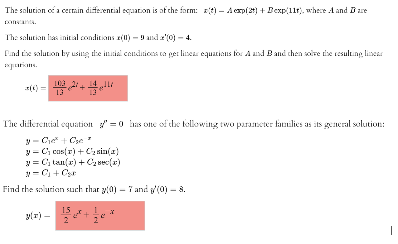Solved The solution of a certain differential equation is of | Chegg.com