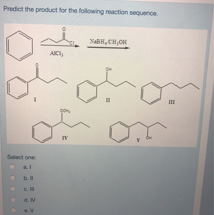 Solved Predict the product for the following reaction | Chegg.com