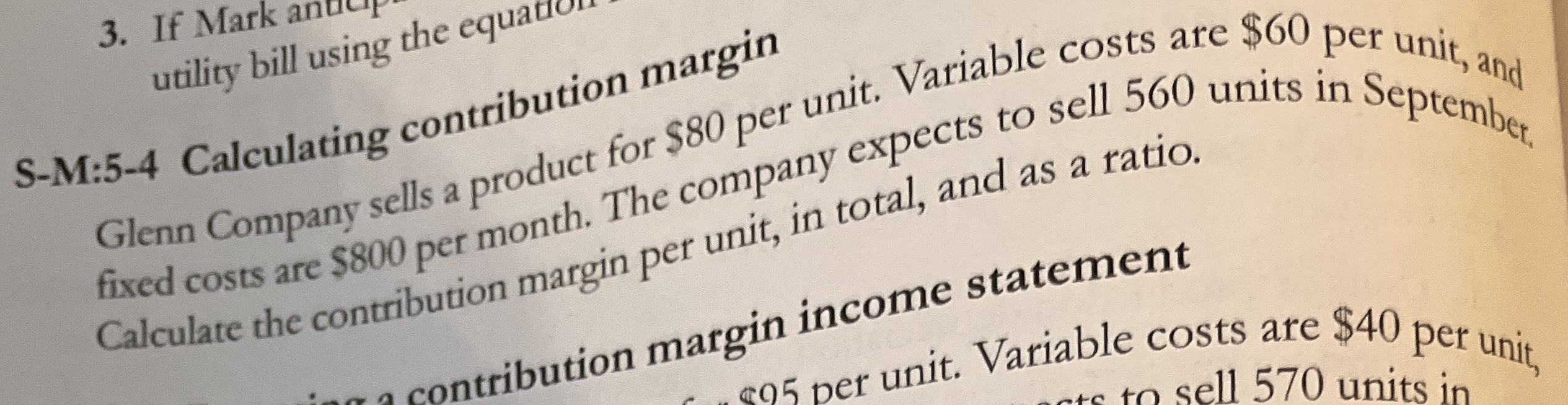 Solved Glenn Company sells a product for $80 per unpany | Chegg.com