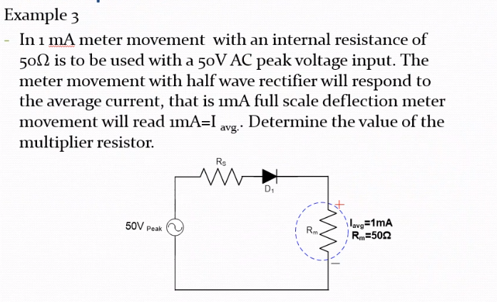 Solved Example 3 In 1 mA meter movement with an internal | Chegg.com