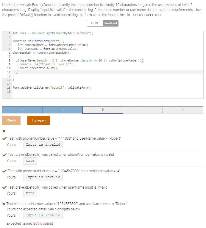 Solved I am unsure why the last test doesn't pass. Can | Chegg.com