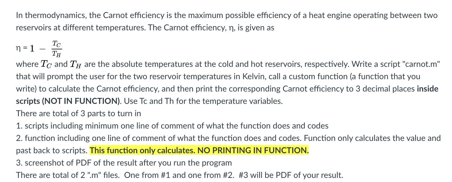 Solved In thermodynamics, the Carnot efficiency is the | Chegg.com