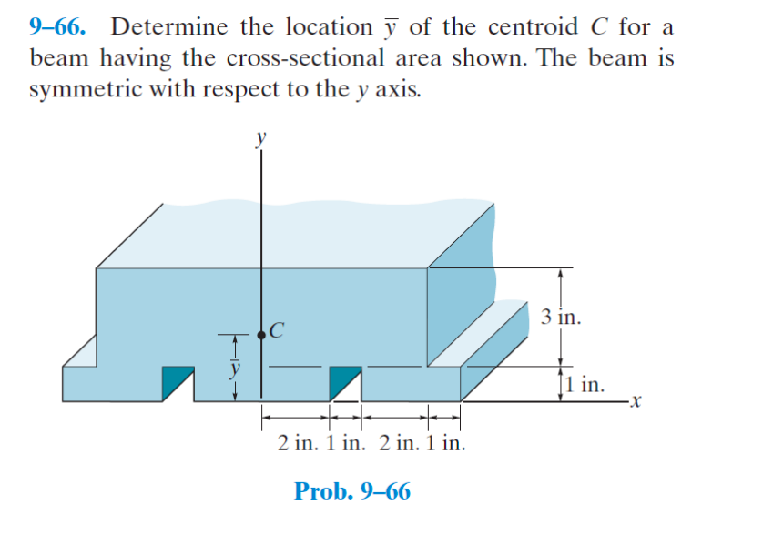 Solved 9-66. Determine the location of the centroid C for a | Chegg.com