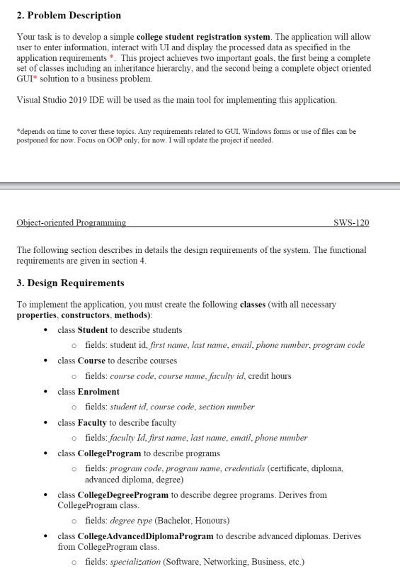Solved 2. Problem Description Your task is to develop a | Chegg.com