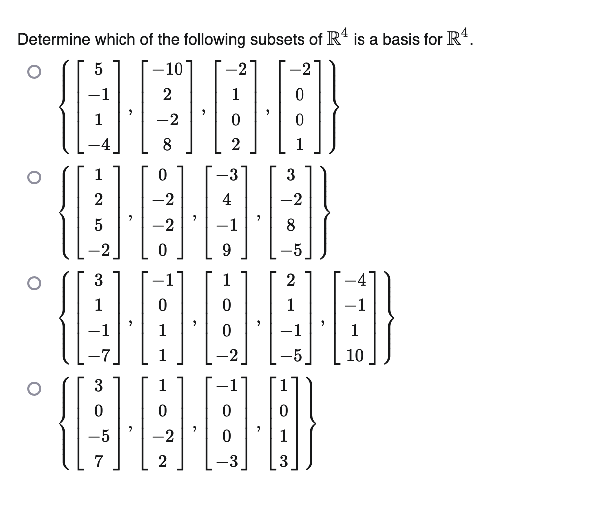 Solved Determine which of the following subsets of R4 is a | Chegg.com