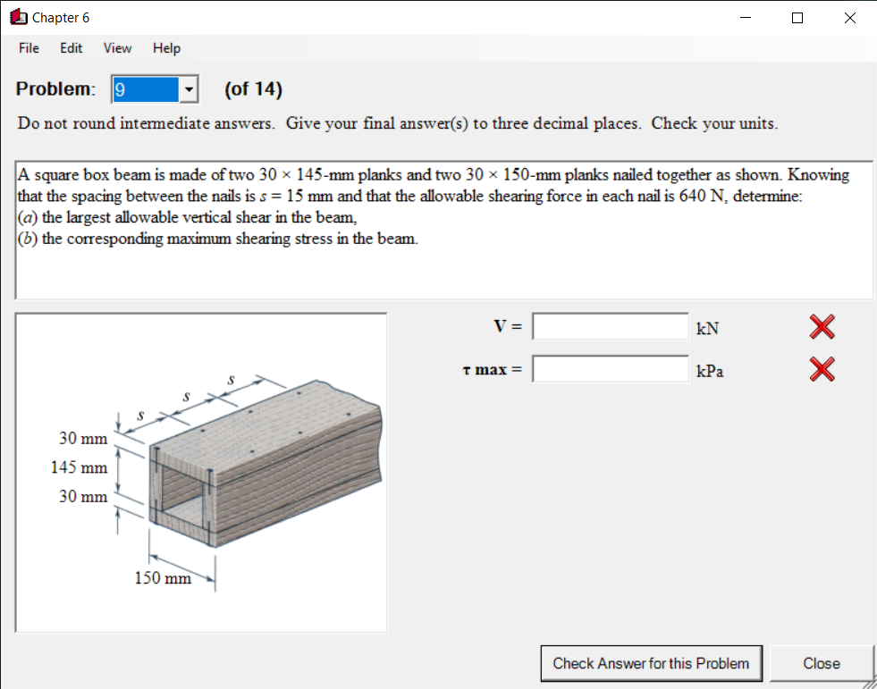 Solved Chapter 6 - x X File Edit View Help Problem: 9 (of | Chegg.com