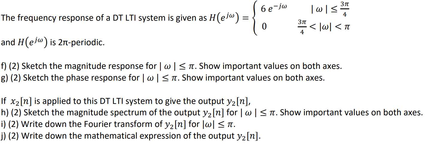 Solved The frequency response of a DT LTI system is given as | Chegg.com
