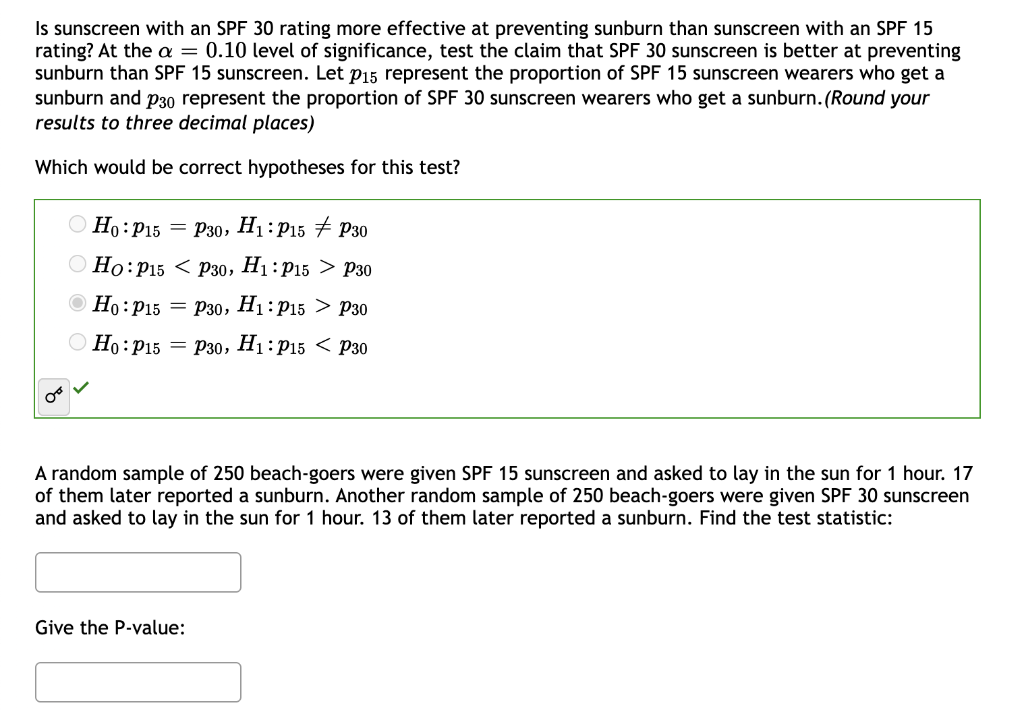 Solved Is sunscreen with an SPF 30 rating more effective at | Chegg.com