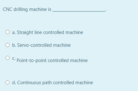 Solved CNC drilling machine is a. Straight line controlled | Chegg.com