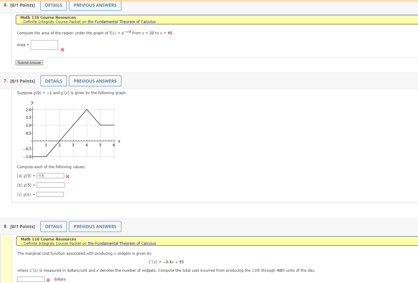 Math 110 Course Resources - Definite Integrals Course | Chegg.com