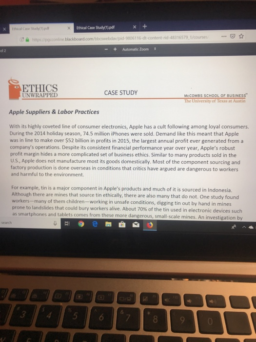 Solved Case Study-Apple Suppliers &Labor Practices-Page 1 of | Chegg.com